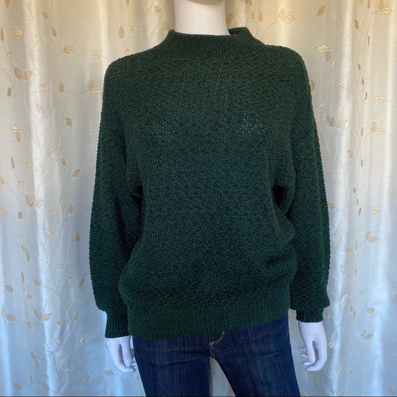 Vintage | Sweaters | Vintage Emerald Green Crew Neck Sweater | Poshmark